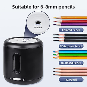 tenwin Electric Pencil Sharpener,Battery Powered and Portable Pencil Sharpeners Kid, Blade to Fast Sharpen,Suitable for NO.2/Colored Pencils(6-8mm), School/Classroom/Office/Home