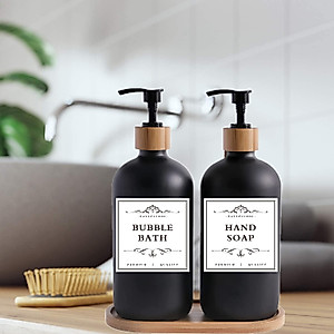 36 PCS Printed Waterproof Labels for Shampoo and Conditioner Bottles,Bathroom Soap Dispenser Organization Label Stickers White