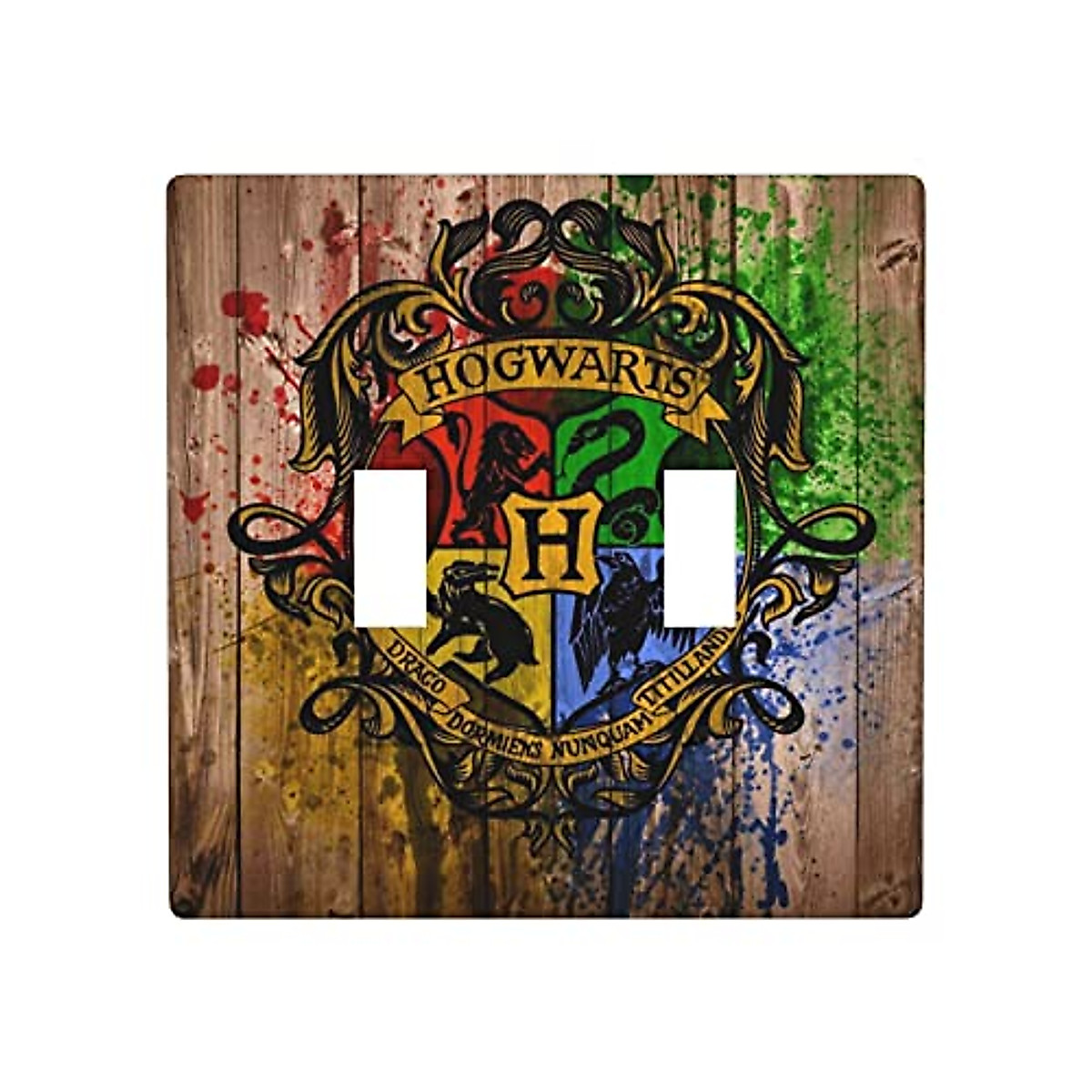 Harry Magic Light Switch Plate Cover Decorative Panel Double Toggle Receptacle Switch Plates and Electrical Outlet Covers Wall Plate for Boys Girls Kid Bedroom, Bathroom Kitchen Home Decor