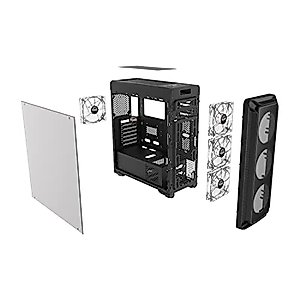 Zalman i3 Edge ATX Mid Tower Computer Case Gaming PC Case, Includes 4X 120mm White LED Fans, Acrylic Side Window, High Airflow Mesh Panel, USB 3.0,Black