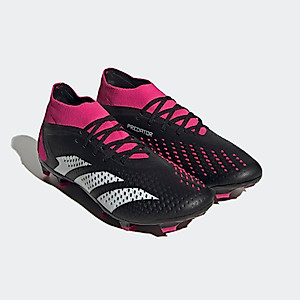 adidas Unisex Predator Accuracy.2 Firm Ground Soccer Shoe, Black/White/Team Shock Pink, 7.5 US Men