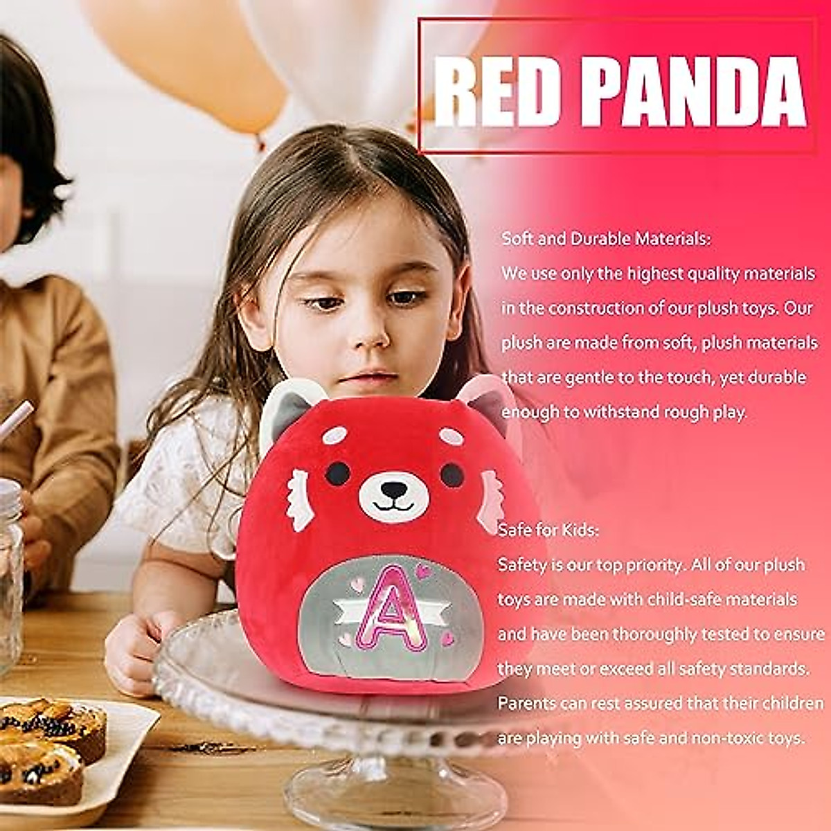 CNAANA Red Panda Plush Pillow,Chubby Red Panda Stuffed Animal Creative Gift, Gift for Kids and Adults,Bedtime & Playtime for Kids (Red Panda-B)