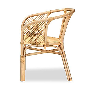 Baxton Studio Kagama Dining Chairs, Natural Brown