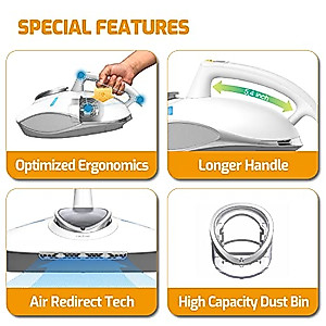 Raycop RS Pro Handheld Bed Vacuum Cleaner - Mattress Cleaner with UV Light Steamless Heat Technology for Eradicating Allergens | Pulsating Brush Cleans Pet Hairs|HEPA Filtration|450W Powerful Suction