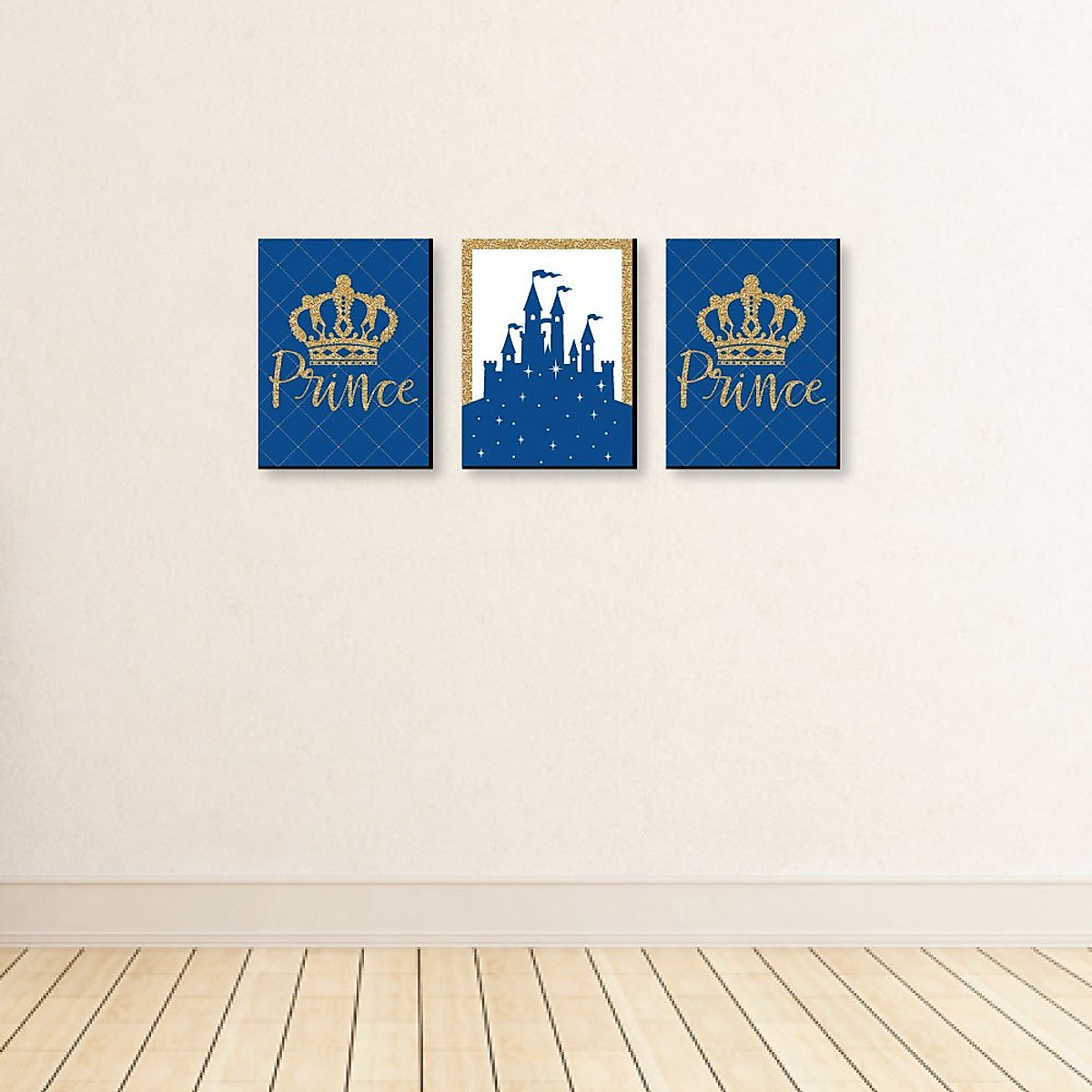 Big Dot of Happiness Royal Prince Charming - Baby Boy Nursery Wall Art and Kids Room Decorations - Gift Ideas - 7.5 x 10 inches - Set of 3 Prints