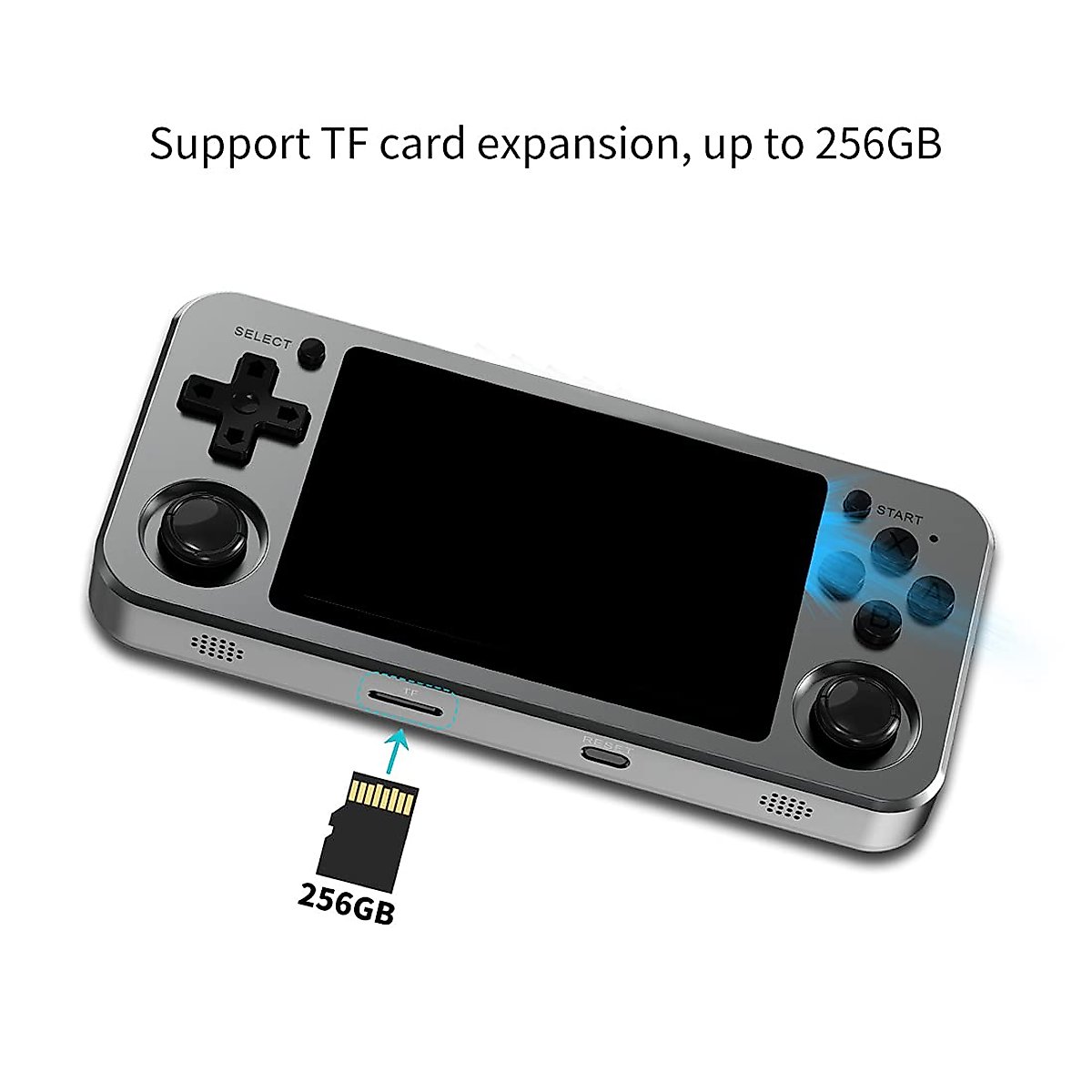 Petforu RG351M Metal Version Handheld Built-in 2534 Games Open Source Linux System Retro Console IPS Screen 3.5-Inch 64GB (Black)