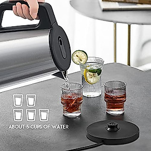 Dezin Electric Kettle, 1.2L Portable Electric Tea Kettle with Double Wall, 304 Stainless Steel Kettle Water Boiler, Small Electric Kettle with Auto Shut-Off, BPA-Free, Hot Water Kettle for Coffee