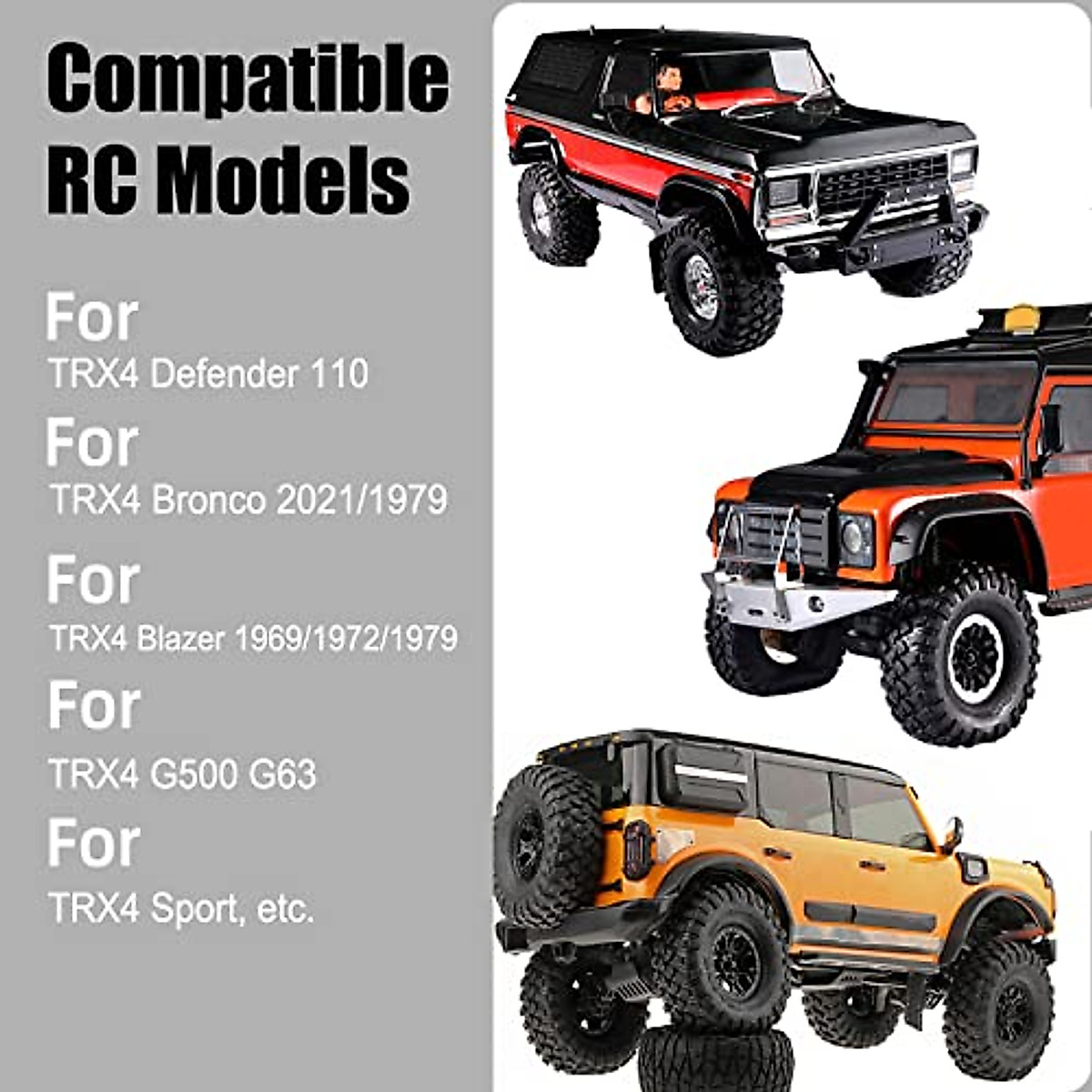 1/10 RC Chassis Armor Set for TRX-4 Car, Stainless Steel Skid Plate for TRAXXAS TRX4 Sport Body (Podwer Spray), Link Shock Axle Protector for Bronco K5 Blazer Defender 92076-4 82046-4