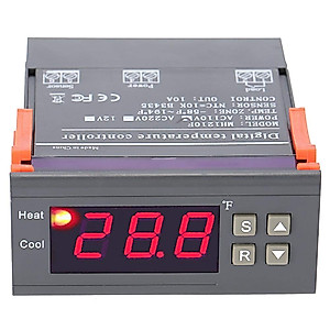 Digital Temperature Controller, Thermostat Fahrenheit Sensor MH1210F Digital Temperature Control Controller Thermostat 58~194℉ Fahrenheit Sensor AC110V