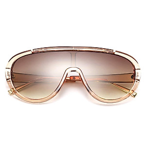 FEISEDY Sunglasses Women Oversized One Piece Frame UV400 Sun Glasses Trendy Retro Shades B2580