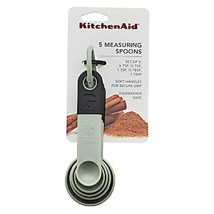 KitchenAid - KE057OHPIA KitchenAid Classic Measuring Spoons, Set of 5, Pistachio/Black