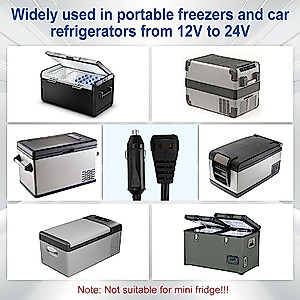 13.12 FT DC Power Cord Cable 12V/24V for Car Refrigerator Car Fridge Freezer Compatible with Alpicool, Bodega, Euhomy, BougeRV, Dometic, ICECO, Setpower, JoyTutus, ARB Etc Most Brands (13.12ft Black)