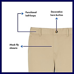 French Toast Girls' Pull-On Twill Pant (Standard & Plus), School Uniform Navy, 10