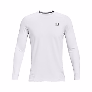 Under Armour Men's ColdGear Armour Fitted Crew, White (100)/Black, Large