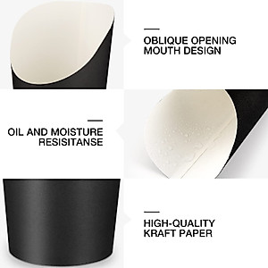 Potchen 200 Pcs French Fries Holder 14 oz Disposable Charcuterie Cups Take out Party Baking Waffle Paper French Fry Cups Popcorn Box Fry Cone for Wedding Sandwich Food