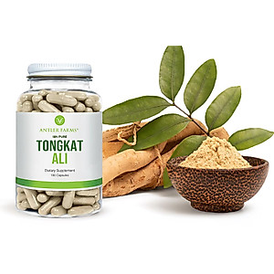 Antler Farms - 100% Pure Tongkat Ali Extract 200:1, 180 Capsules, 500mg - Eurycoma Longifolia Slow Grown Aged Roots from Indonesia – Men’s Health Support, Vegan, Gluten, Soy and Dairy Free
