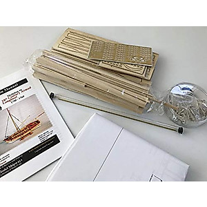 Model Shipways MS1460 18th Century Armed Longboat 1:24 Scale - Laser Cut Wood, Metal & Photo-Etched Brass Kit