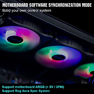 PCCOOLER ARGB 120mm Case Fan, 3 Pack FX120 RGB Fans Computer Case Fans, Aura +5V/3 PIN Addressabel PC Fans Advanced Lighting Customizations - PWM High Performance Cooling Fan for PC Case Computer Fan