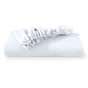 Bare Home Fitted Bottom Sheet Full Size - Premium 1800 Microfiber - Ultra-Soft Hotel Luxury - Deep Pocket - Durable and Long Lasting (Full, White)