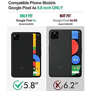 Poetic Guardian Series for Google Pixel 4a 5.8 inch (2020) Case, Full-Body Hybrid Shockproof Bumper Cover with Built-in-Screen Protector, Black/Clear