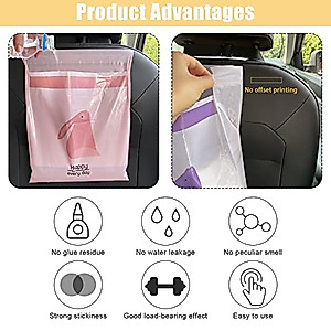 60PCS Easy Stick-On Disposable Car Trash Bags, Portable Self -Adhesive Car Trash Bags, Waterproof Leak Proof Barf Vomit Bags, Suitable for Cars, Bedrooms, Bathrooms, Offices, Kitchens