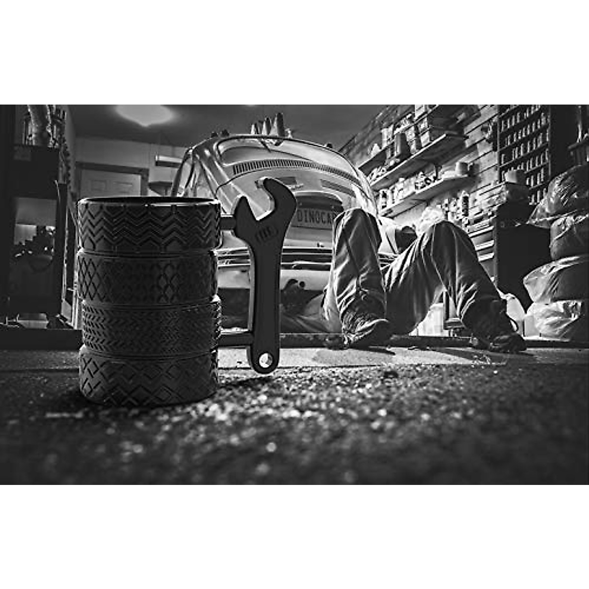 MISHOWNET Tire Coffee Tea Mug Gift for Car Lovers Mechanics Car Enthusiasts Christmas Gifts for Man Birthday Gift