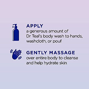 Dr Teal's Body Wash with Pure Epsom Salt, Sleep Blend with Melatonin, Lavender & Chamomile Essential Oils, 24 fl oz (Pack of 4)