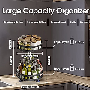 2 Tier Turntable Organizer, 360 Degree Rotating Turntable 9 "Non-Skid Rotating Tissue Storage Container, Bathroom, Kitchen, cabinets, Pantry, countertop Organizer…