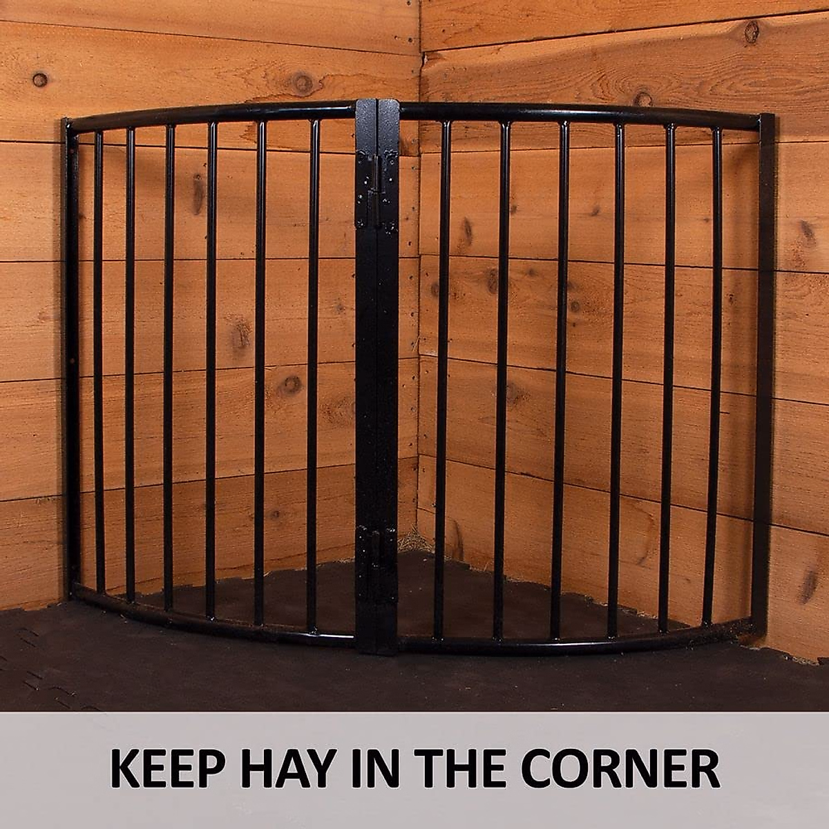 EASY-UP Corner Floor Hay Rack - No Lid | Prevents Hay Waste | 2.5" Slow Feed Spacing | Easy Assembly | Durable Design | 5-Year Warranty