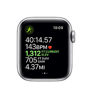 Apple Watch Series 5 (GPS + Cellular, 40MM) - Silver Aluminum Case with White Sport Band (Renewed)