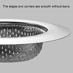 NEREIDS NET Stainless Steel Kitchen Sink Strainer, Bathtub Hair Catcher Anti-Blocking Universal Stainless Steel Toilet Shower Basin Drain Filter for Kitchen Silver
