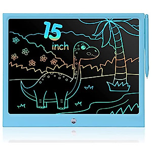 LCD Writing Tablet, Electronic Writing Drawing Colorful Screen Magnetic Doodle Board, EooCoo 15" Handwriting Drawing Tablet Gifts for 3 4 5 6 7 Years Old Kids and Adults at Home, School, Office, Blue