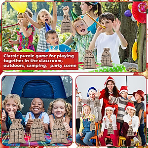 Windyun 100 Set Christmas Tic Tac Toe Game Bulk Xmas Board Game 3.94 x 5.91 Burlap Drawstring Bag with 1000 Christmas Tree and Stocking Classroom Games Christmas Gifts Party Family Games