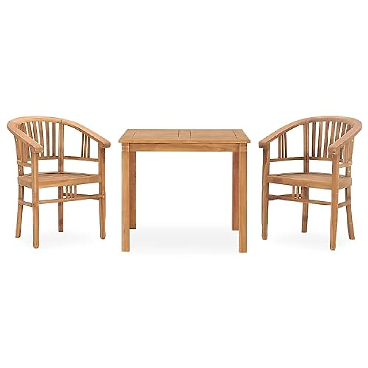 qiangxing 3 Piece Patio Dining Set Outdoor Patio Dining Set Outdoor Patio Furniture Patio Set Patio Table and Chairs Set Solid Teak Wood 3060002