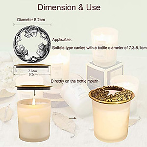 UCINNOVATE Candle Toppers Jar Candle Accessories Shades Sleeves for Jar Candles, Prefect Gift for Halloween Thanksgiving Christmas Candle Lover(Sliver Antique Owl Patterns)