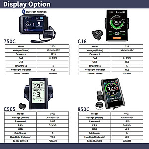 BAFANG BBSHD 48V1000W BBS02B 48V 500W/750W Electric Bike Conversion Kit with DP-C18/C965/850C/750C LCD Display with 48V/52V Lithium Ion Battery(Optional) Ebike DIY Kit