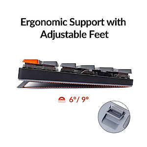 Keychron K3 75% Layout 84-Key Ultra-Slim Hot-Swappable Wireless Bluetooth Mechanical Keyboard with Low-Profile Keychron Optical Red Switch/White LED Backlight/USB Wired for Mac Windows-Version 2