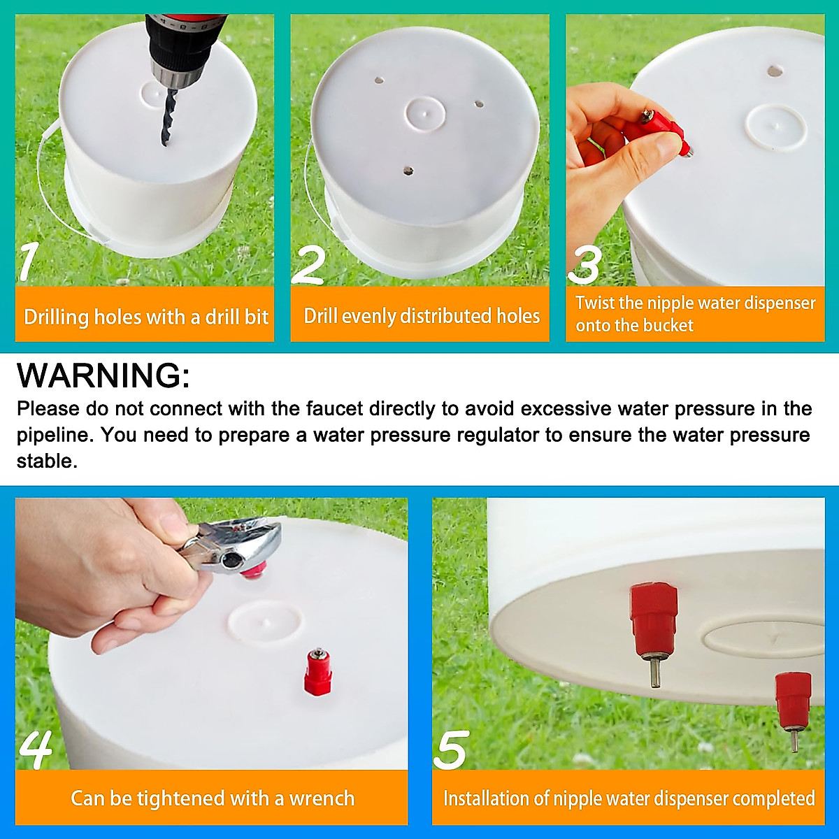 VandanCoop Chicken Waterer Nipples Automatic Poultry Watering Nipples (35)