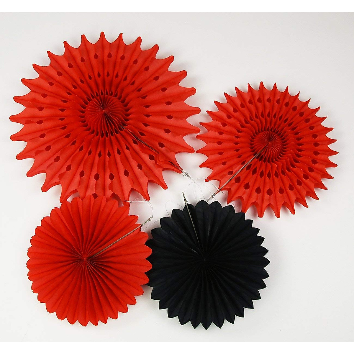 Mickey Mouse Birthday Party Decorations Black History Month Party Decorations Minnie Mouse Birthday 7pcs Yellow Red Black Tissue Paper Fans for Mickey Mouse 1st Birthday Decorations/Spain Decorations