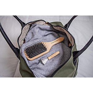 GranNaturals Hair Brush Cleaner - Rake Design for Pick Cleaning & Detangling Combs & Bristle Brushes - Durable Metal Wires, Ergonomic Wooden Handle - Quick Hair, Dust & Lint Remover Tool for Brushes