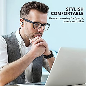 Wireless Earbuds,Lanteso S21 Waterproof Mini Bluetooth Earbuds with 4 Mics Clear Calling TWS Bluetooth Headphones with Bass Sound Earphones for Home,Work… (Black)