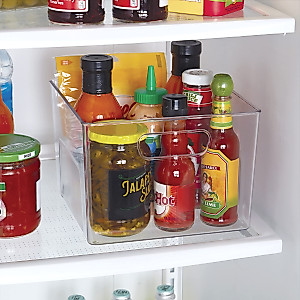 Copco Square Clear Bin, 8.5 x 8.5 x 6-Inch, for Kitchen, Fridge, Pantry, Laundry, and More