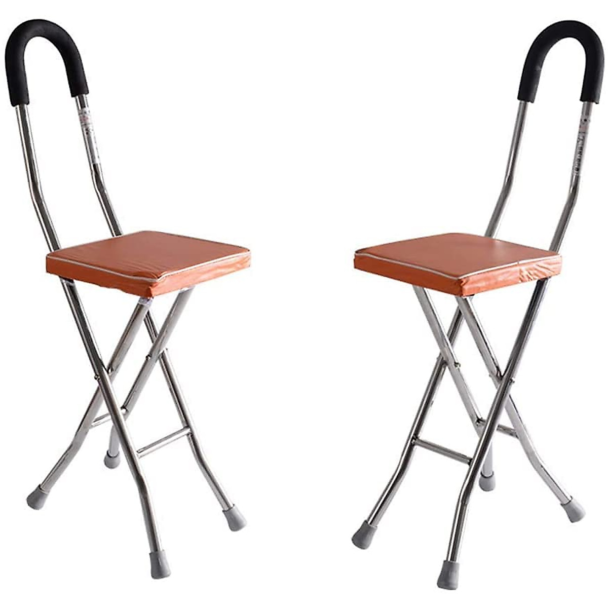 Cane Seat Folding Crutch Stool Folding Travel Cane Walking Stick Seat Camp Stool Chair Hiking Stick Cane Deluxe Massage Crutches Seat Stainless Steel Walking Stick Travel Aid for Elder Gift Practical