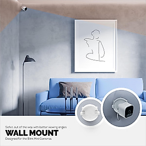 BRAINWAVZ [EOL] Wall Mount Holder for Blink Mini Camera, No Screws, Stick On with Strong 3M VHB Tape, Fast, No Screws, No Mess Install (2 Pack, White), Blink Bracket Stand [EOL]