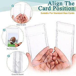 Trading Cards Protector Case Acrylic Clear Baseball Card Holders with Label Position Hard Card Sleeves Small Sturdy Storage Box for Card Standard Collector Sport Game Grade Card Case (6 Pieces)
