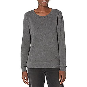 Amazon Essentials Women's Fleece Crewneck Sweatshirt (Available in Plus Size), Charcoal Heather, Large