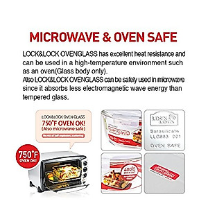 LocknLock Purely Better Glass Food Storage Container with Lid, 32 Ounce, Clear