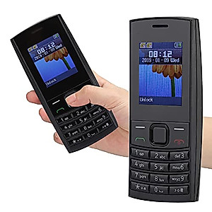 Pomya Buttons Cellphone, Dual Card Dual Standby Cellphone,1.77inch Screen Dual Card Dual Standby 3000 MAh Battery Buttons Cellphone 100-240V US (Black)