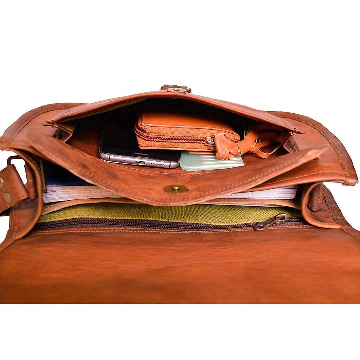 CraftShades Handmade Leather Sling Bag Women Vintage Style Brown Casual Cross Body Shoulder Bag Purse