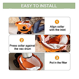 5 Pack Ridgid VF3501 Filter Bags, Compatible with Ridgid Shop Vac & Workshop 3-4.5 Gallon, Fine Dust Bags, Replacement Part# RIDGID VF3501 / WORKSHOP WS32045F